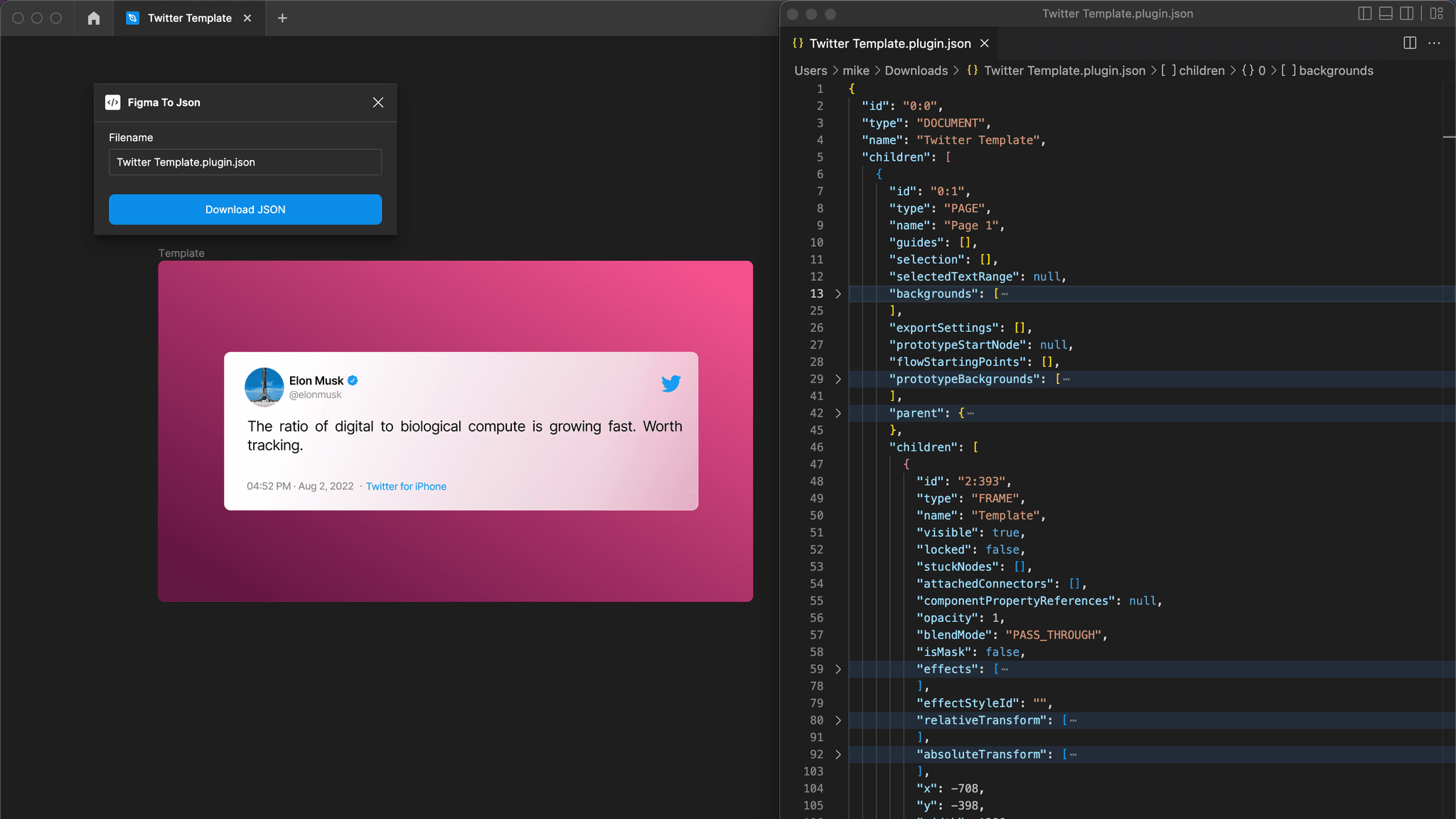 Figma to JSON - Plugin Figma to JSON - Plugin